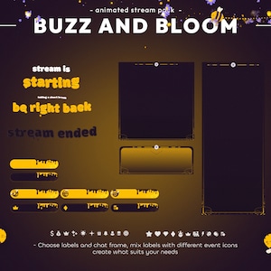 Buzz and Bloom Cute Bees Stream Pack | Bees and Honey Animated Scenes ...