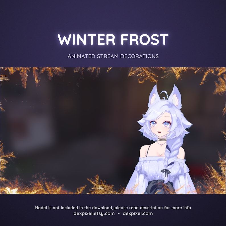 Vtuber Winter Frost Animated Stream Overlay: Festive Twitch Holiday ...