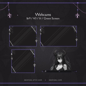 Purple Dark Goth Animated Stream Pack | Chatting and Game Animated Overlays | Animated Alerts ...