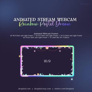 Rainbow Pastel Dream Webcam Frame | Cute Flowers Chatting Overlays ...