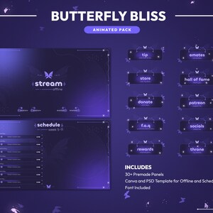 Butterfly Bliss Purple Stream Pack | Butterflies Animated Scenes | Cute ...