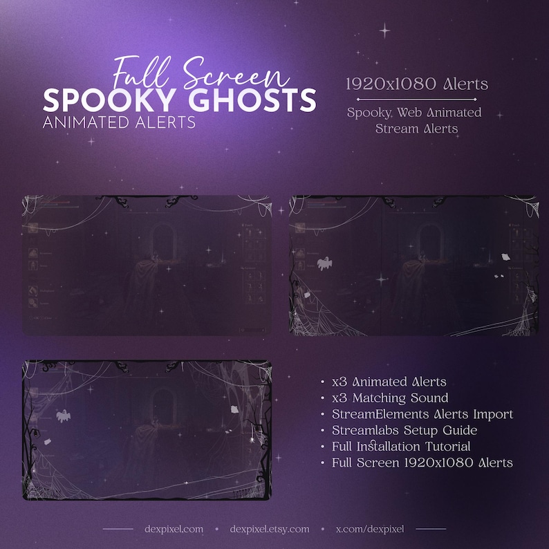 Spooky Ghosts Animated Stream Alerts | Halloween Twitch, Vtuber - Etsy