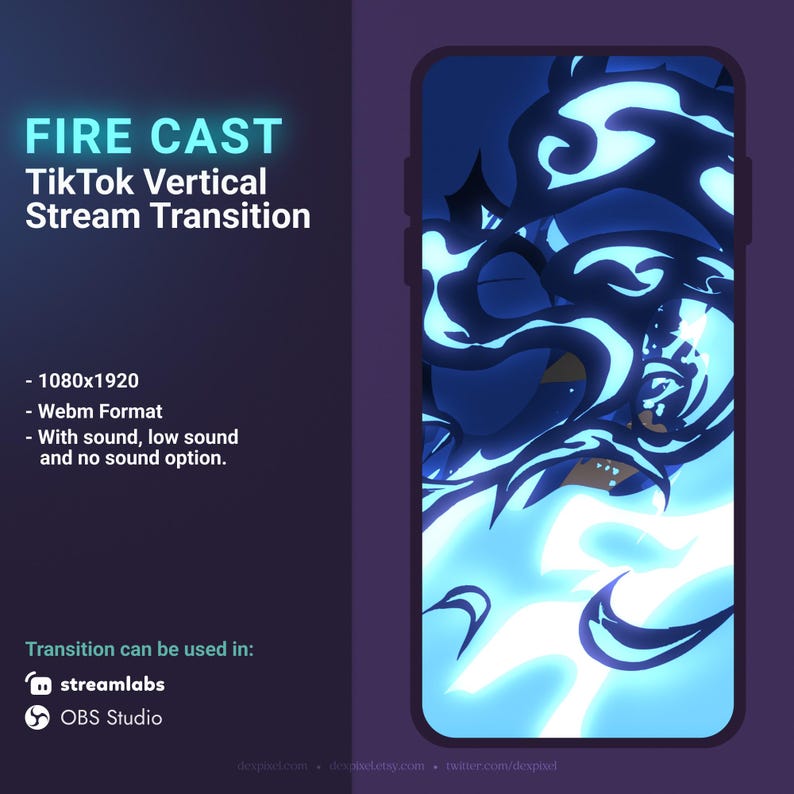 Pastel Blue Fire Flame Cartoon Stream Transition | Flame Vertical ...