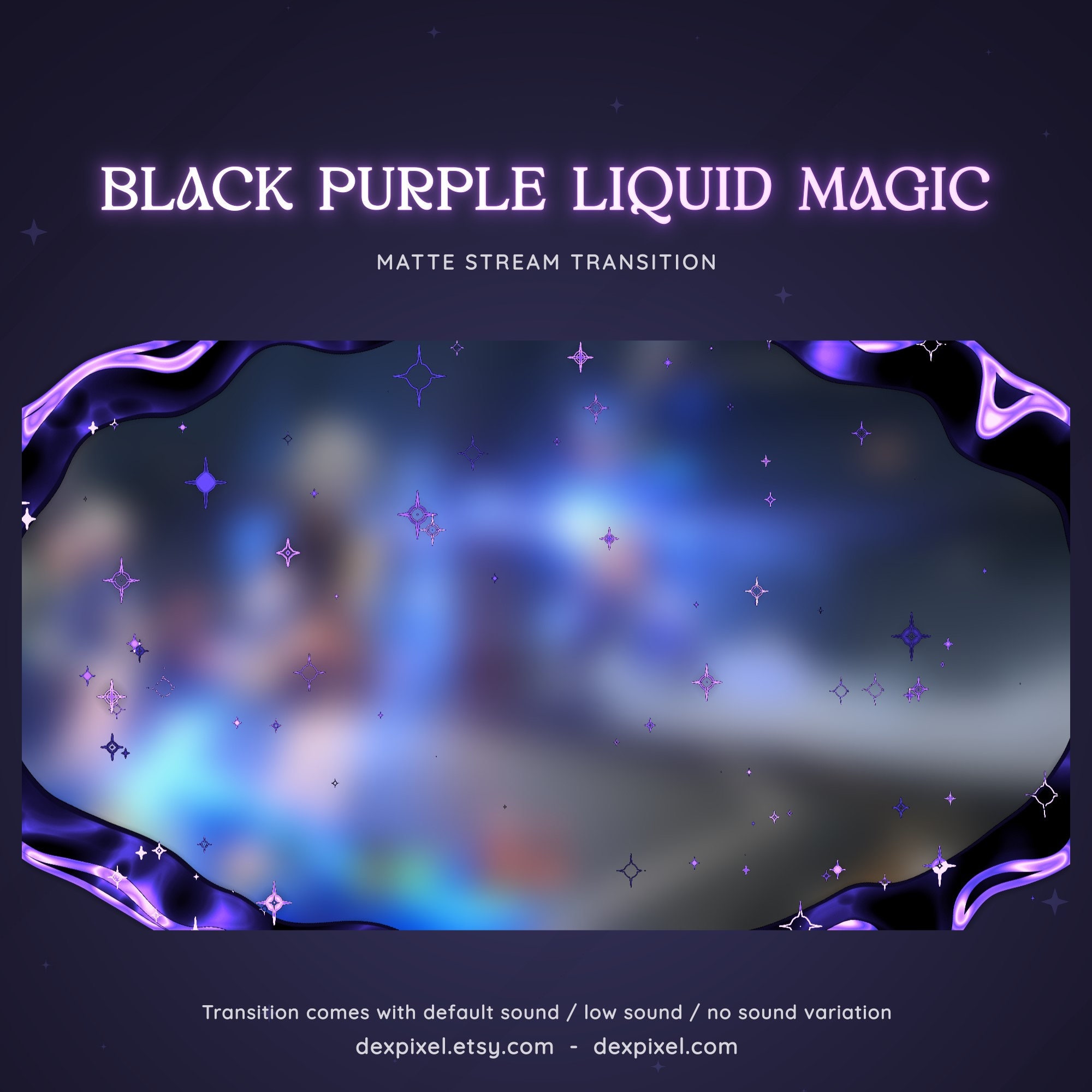 Black Purple Liquid Magic Matte Stream Transition | Stars and Sparks ...