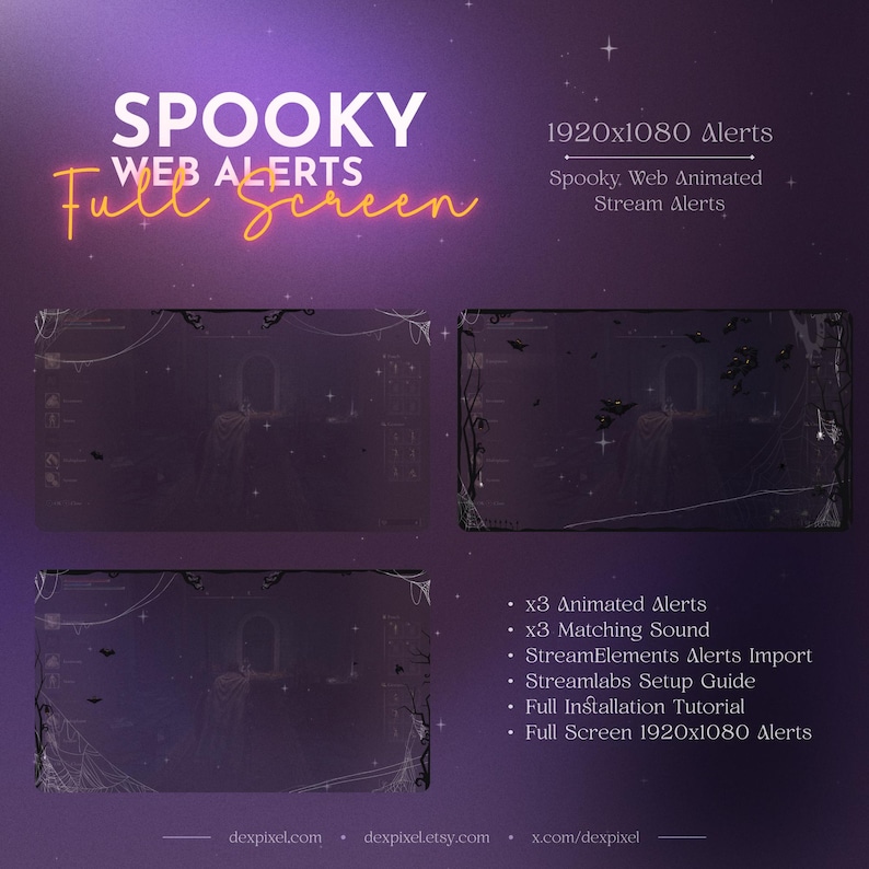 Spooky Web Animated Stream Alerts | Halloween Bats - Etsy