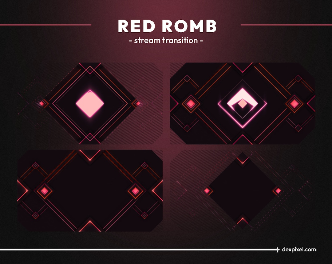 Red Romb Sci-fi Stream Transition: Geometric OBS or Streamlabs Stinger ...