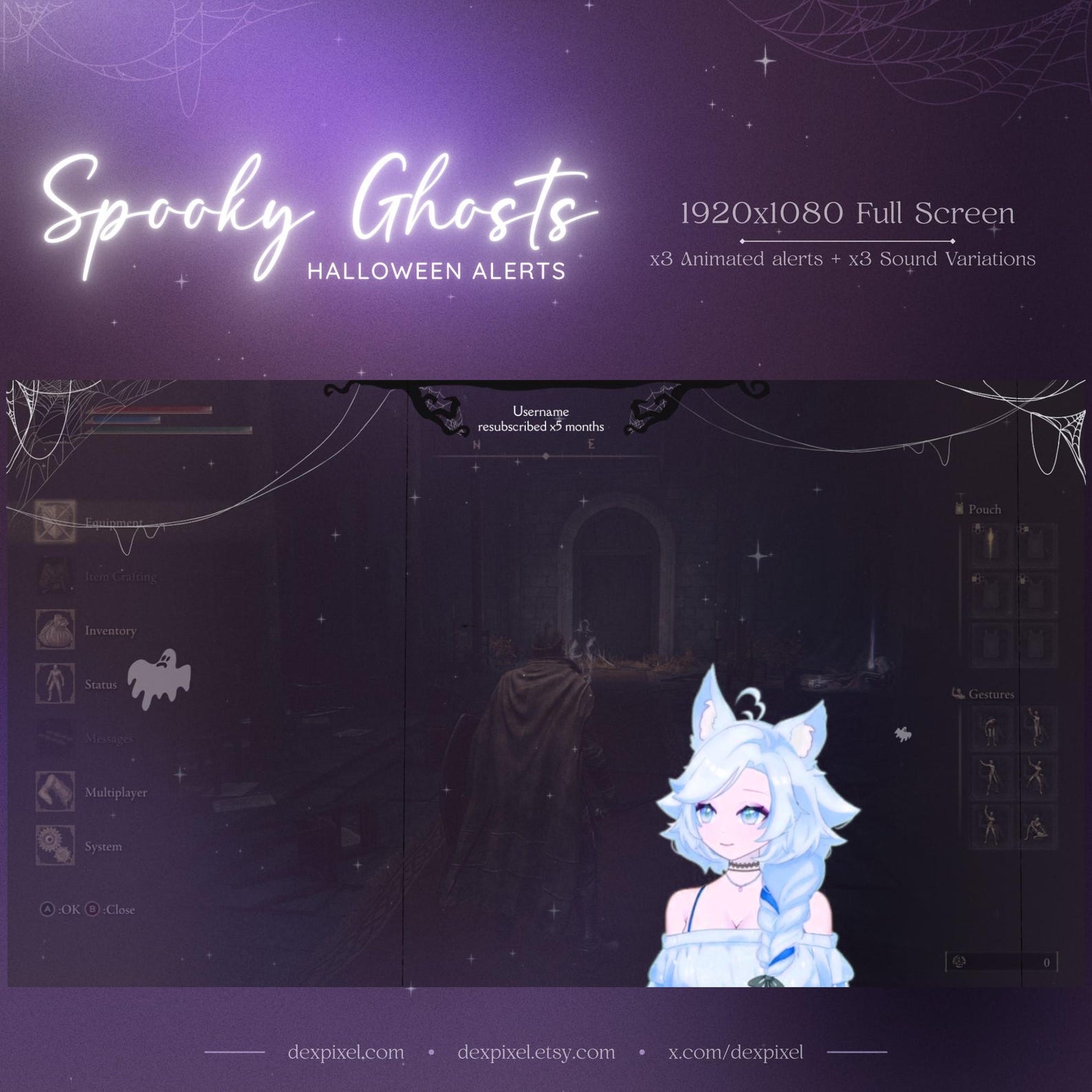 Spooky Ghosts Animated Stream Alerts | Halloween Twitch, Vtuber - Etsy
