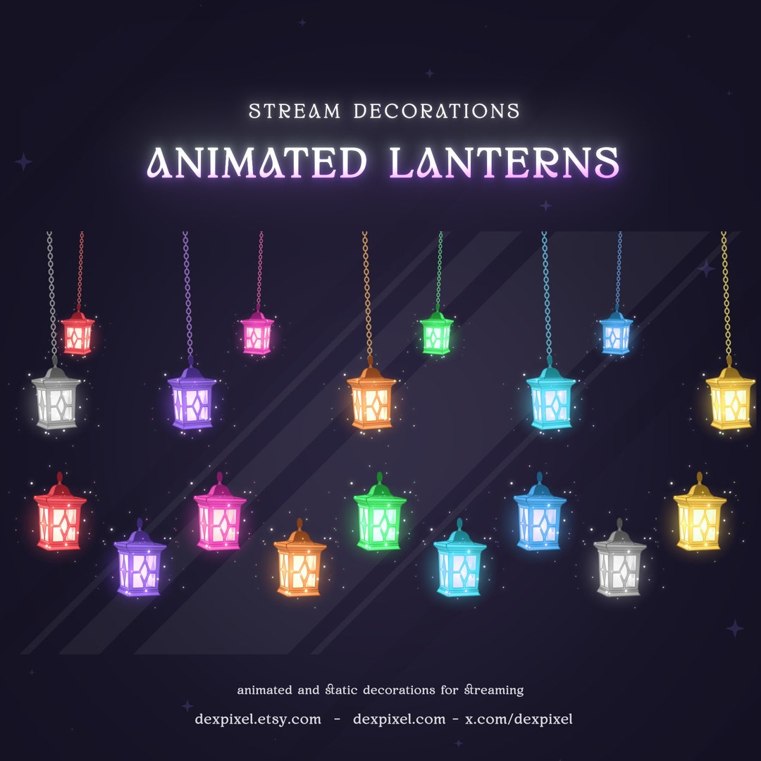 Animated Lanterns Colorful Stream Decoration | Animated Deco ...