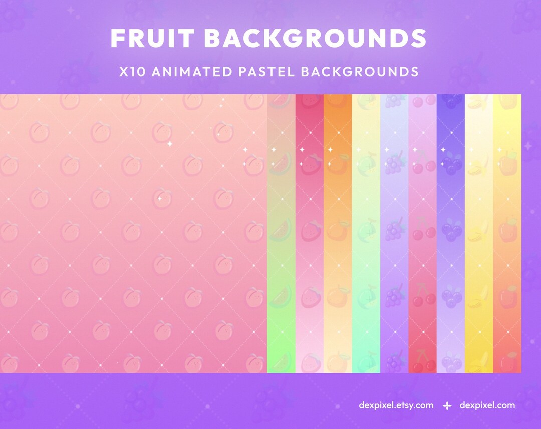 Animated Fruit Backgrounds Vtuber Stream Backgrounds | Pastel Animated ...