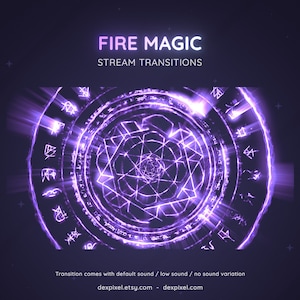 Purple Fire Seal Magic Symbols Stream Transition | Magic Seal Stream ...