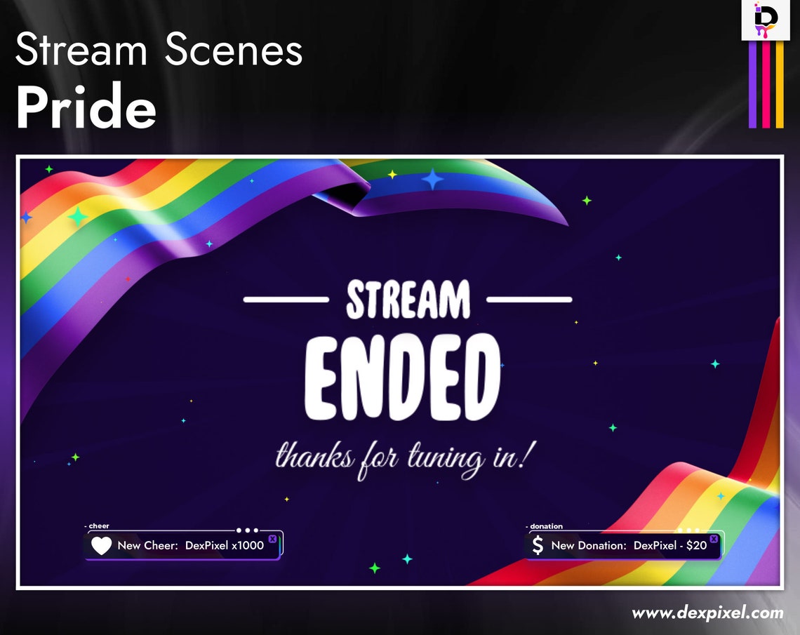 Pride Rainbow Colors Twitch Stream Scenes. Twitch Animated - Etsy