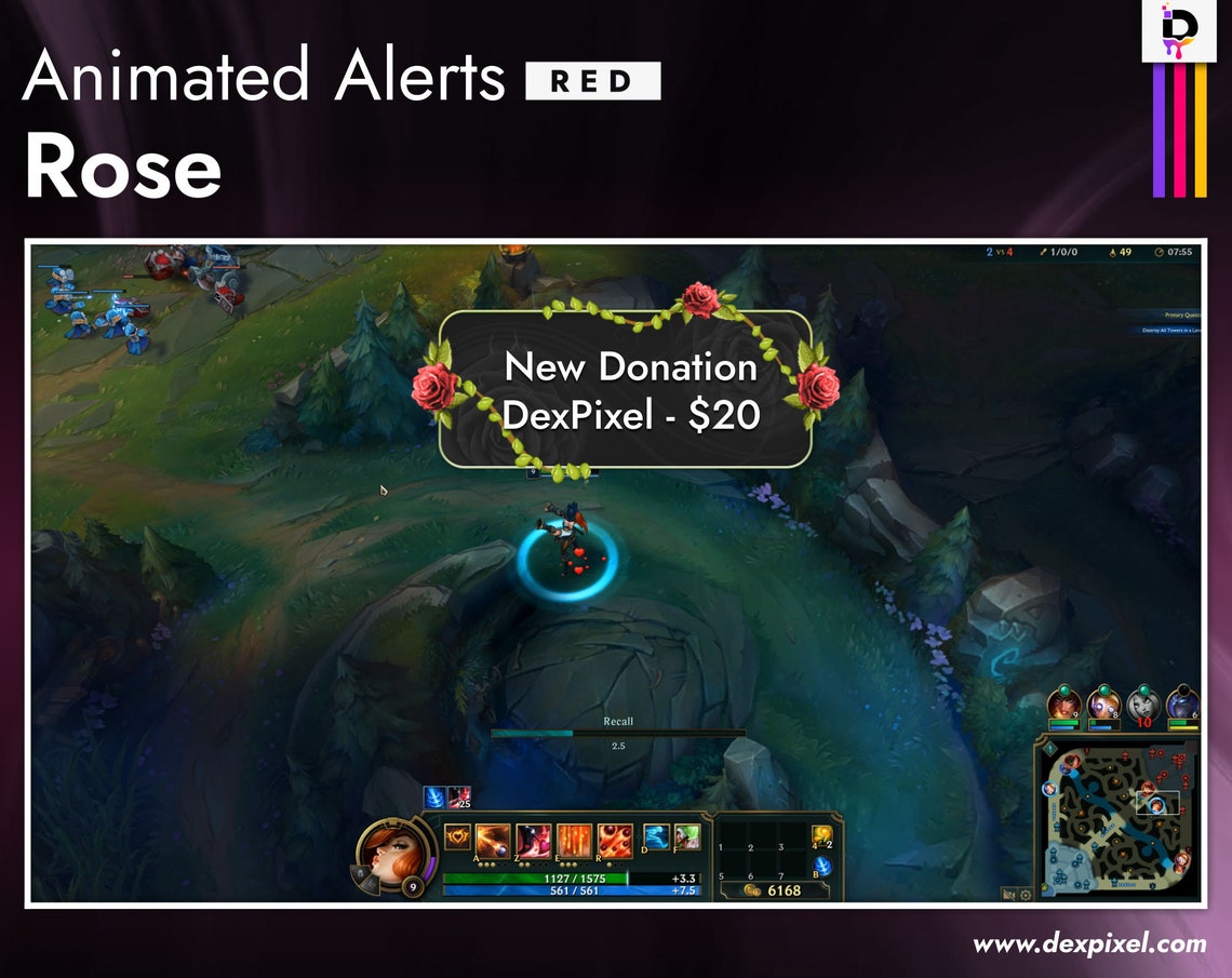 Red Rose Animated Stream Alerts Twitch Stream Notifications - Etsy