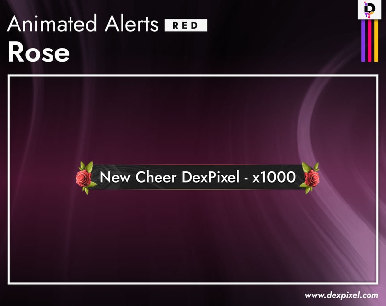 Red Rose Animated Stream Alerts Twitch Stream Notifications - Etsy