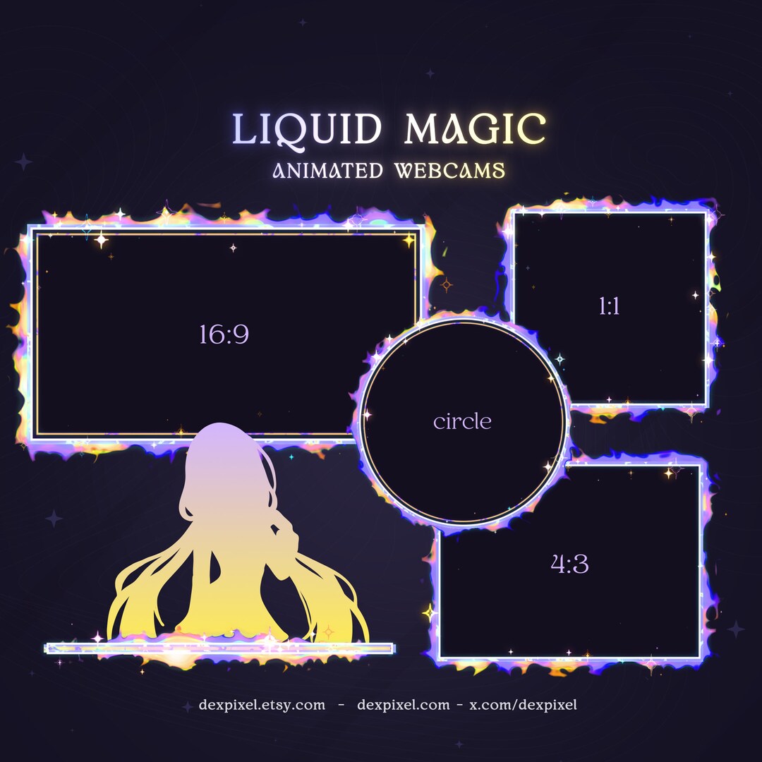 Rainbow Neon Cute Animated Liquid Magic Stream Webcam | Pastel Twitch ...