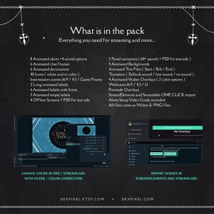 Dark Black&white Goth Animated Stream Pack Chatting Animated - Etsy