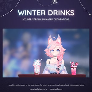 Winter Drinks Animated Stream Decoration | Vtuber Twitch Winter Assets ...