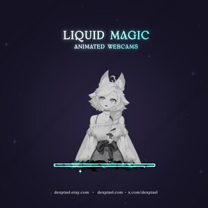 Black Teal Green Cute Animated Liquid Magic Webcam | Pastel Twitch ...