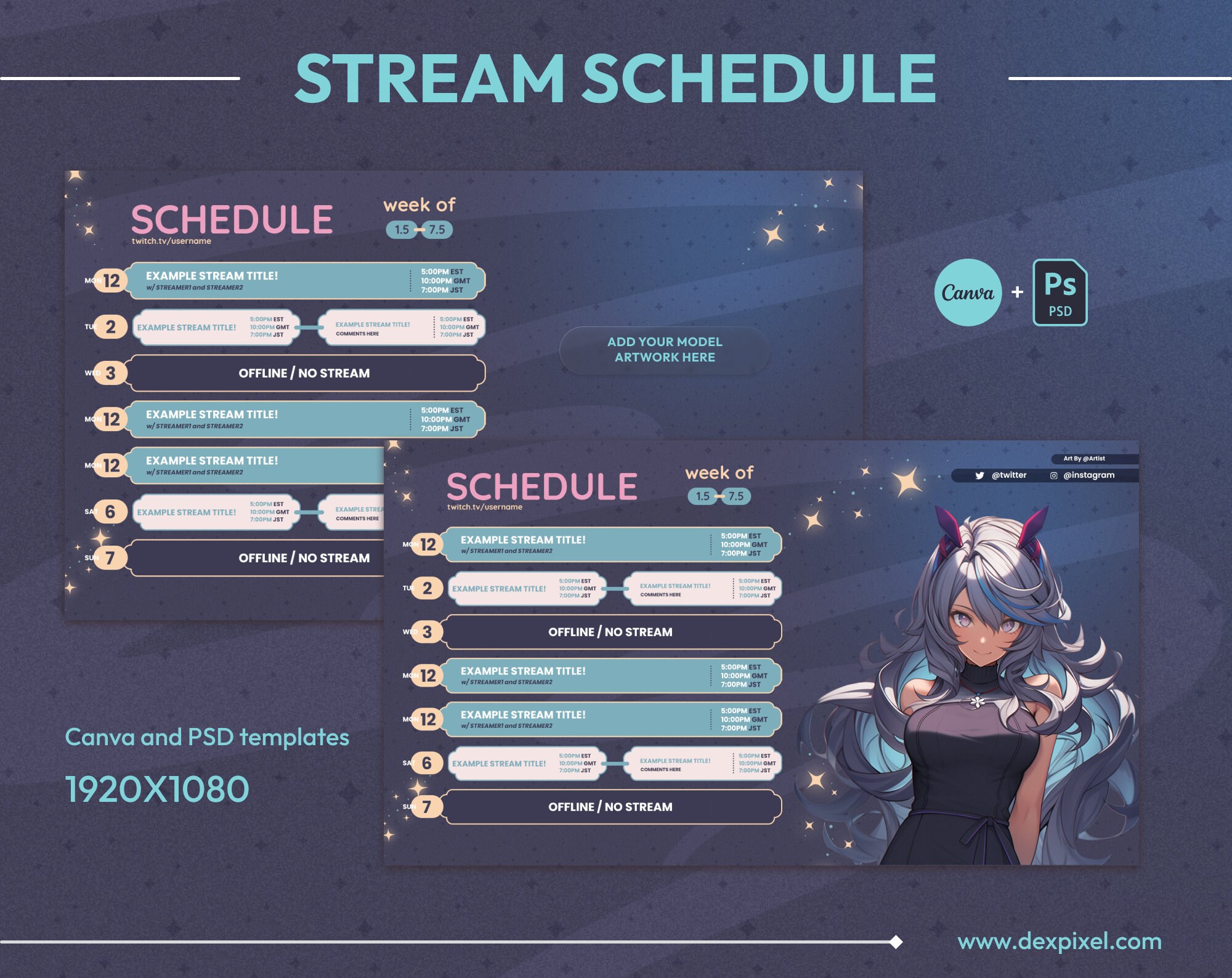 Glowing Stars Stream Schedule | Vtuber Schedule | Simple Weekly ...