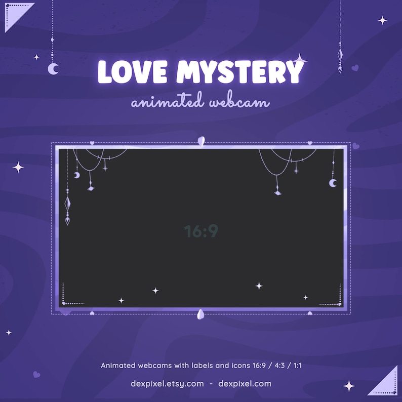 Purple Love Animated Webcam Overlay | Stream Facecam Frames - Etsy