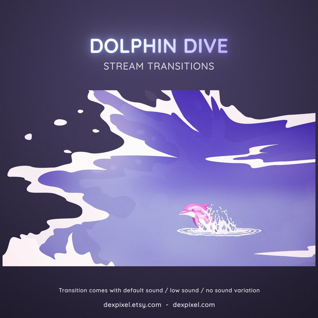 Purple Pink Summer Waves and Dolphins Stream Transition | Nautical Sea ...