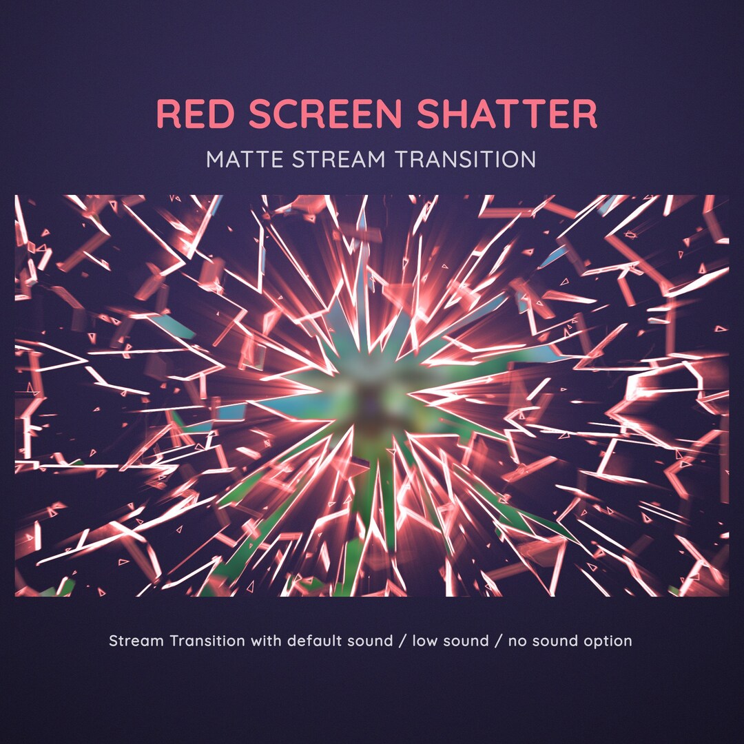 Red Glass Screen Shatter Matte Stream Transition | Screen Breaking ...