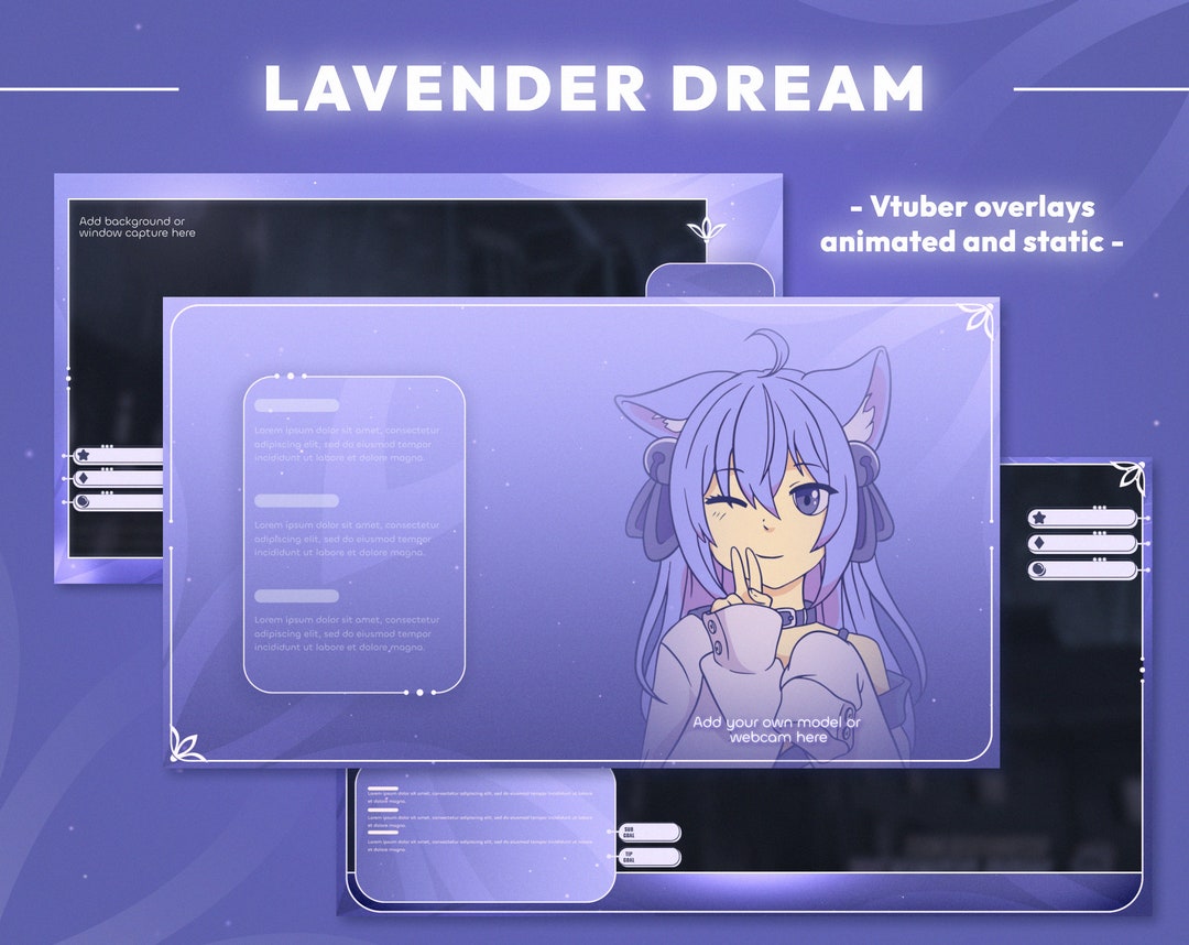 Lavender Dream Purple Pastel Vtuber Stream Pack | Animated Twitch ...