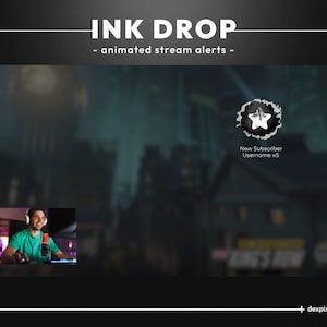 Black and White Ink Drop Animated Twitch Stream Alerts | Ink Drop ...