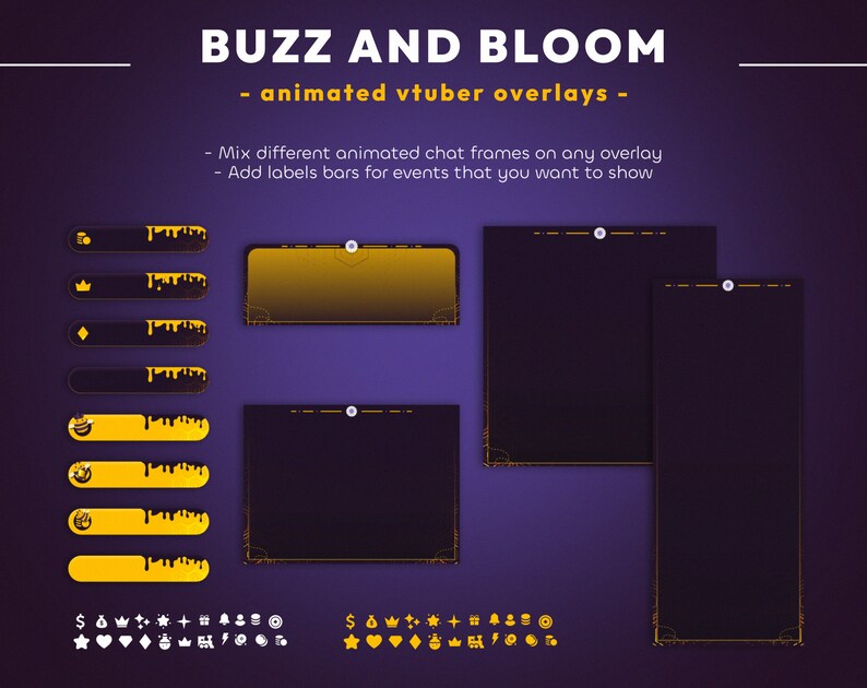 Buzz and Bloom Cute Bee Vtuber Stream Pack Bees & Honey - Etsy