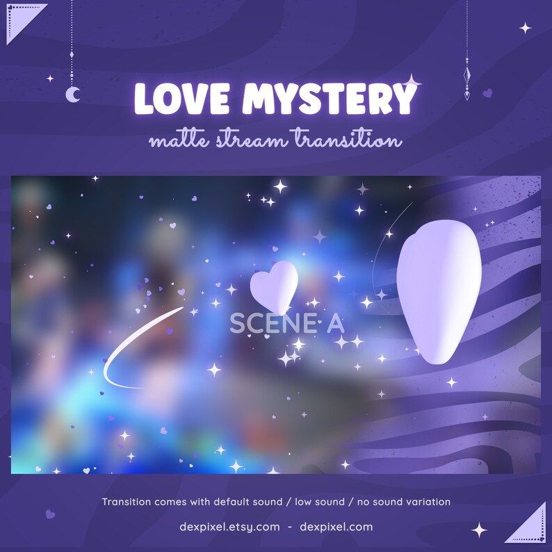 Purple Heart Stream Transition | Valentines Animation - Etsy