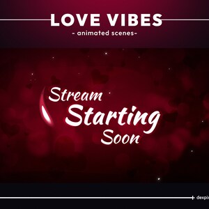 Red Love Vibes Animated Twitch Stream Scenes Animated Stream Overlays ...