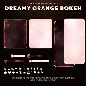 Dreamy Orange Bokeh Vtuber Stream Pack | Lofi Chill Particle Animated ...