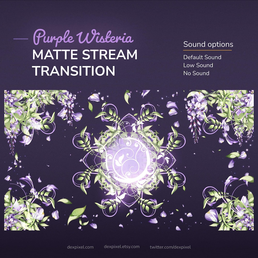 Purple Wisteria Matte OBS Streamlabs Stinger – Purple Animated Stream ...