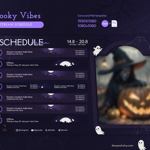 Spooky Stream Schedule | Vtuber Schedule | Halloween Weekly Schedule ...