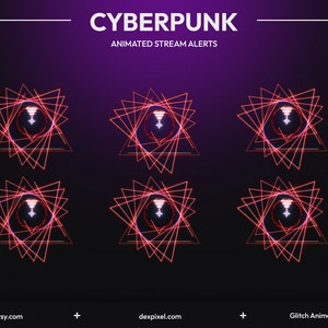 Cyberpunk Purple Animated Twitch Stream Alerts | Sci Fi Alerts for ...