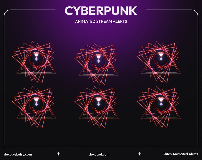 Cyberpunk Purple Animated Twitch Stream Alerts | Sci Fi Alerts for ...