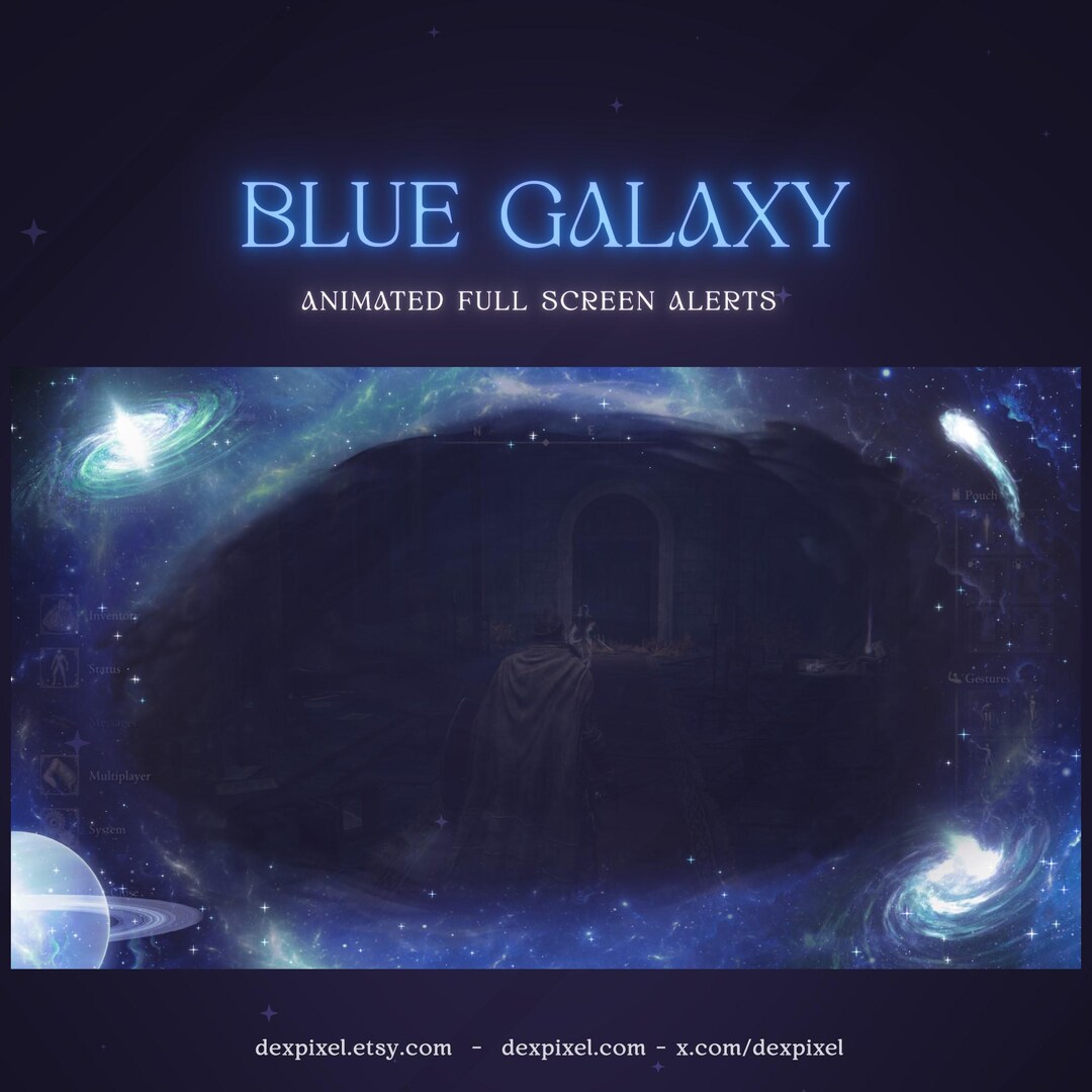 Blue Galaxy Nebula Animated Stream Alerts | Cosmic Space and Planets Alerts | Galactic Twitch ...