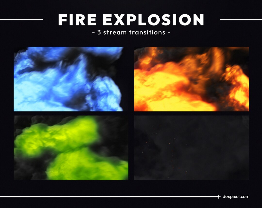Fire and Smoke Explosion, Stream Twitch Transition Smoke Stream ...