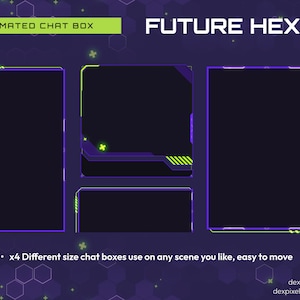 Purple Green Futuristic Hexagonal Animated Stream Pack | Hex Glitch ...