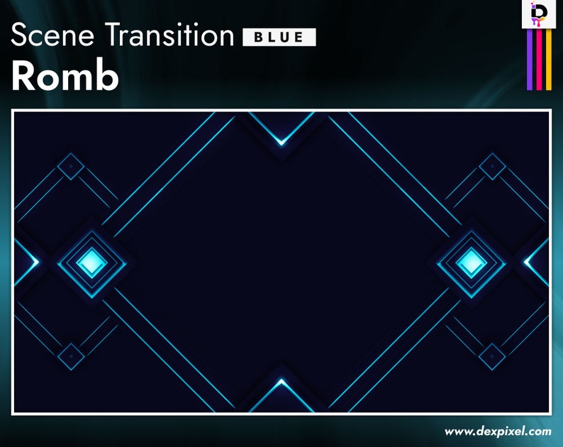 Blue Romb Sci-fi Stream Scene Transition. Blue OBS Stinger. - Etsy