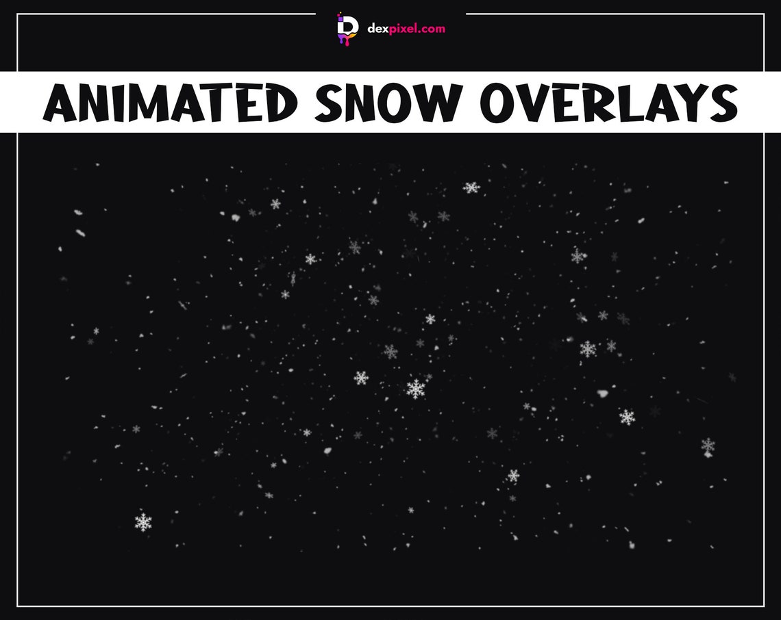Falling Snow Animated Stream Overlay Twitch Winter Holidays | Etsy
