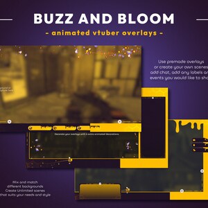 Buzz and Bloom Cute Bee Vtuber Stream Pack Bees & Honey Animated ...