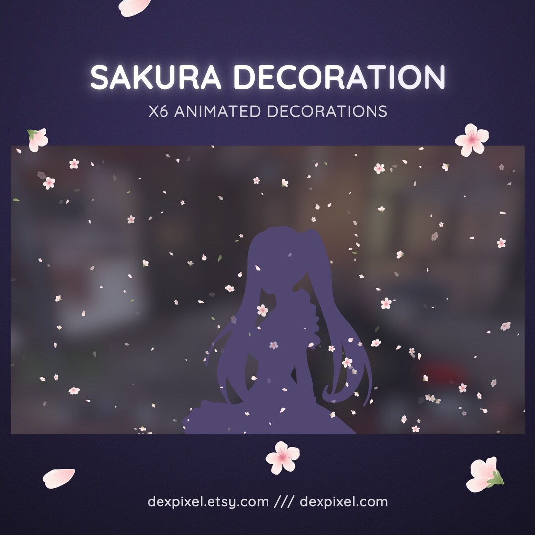 X6 Cheery Blossom Stream Cute Pastel Sakura Decoration | Falling ...