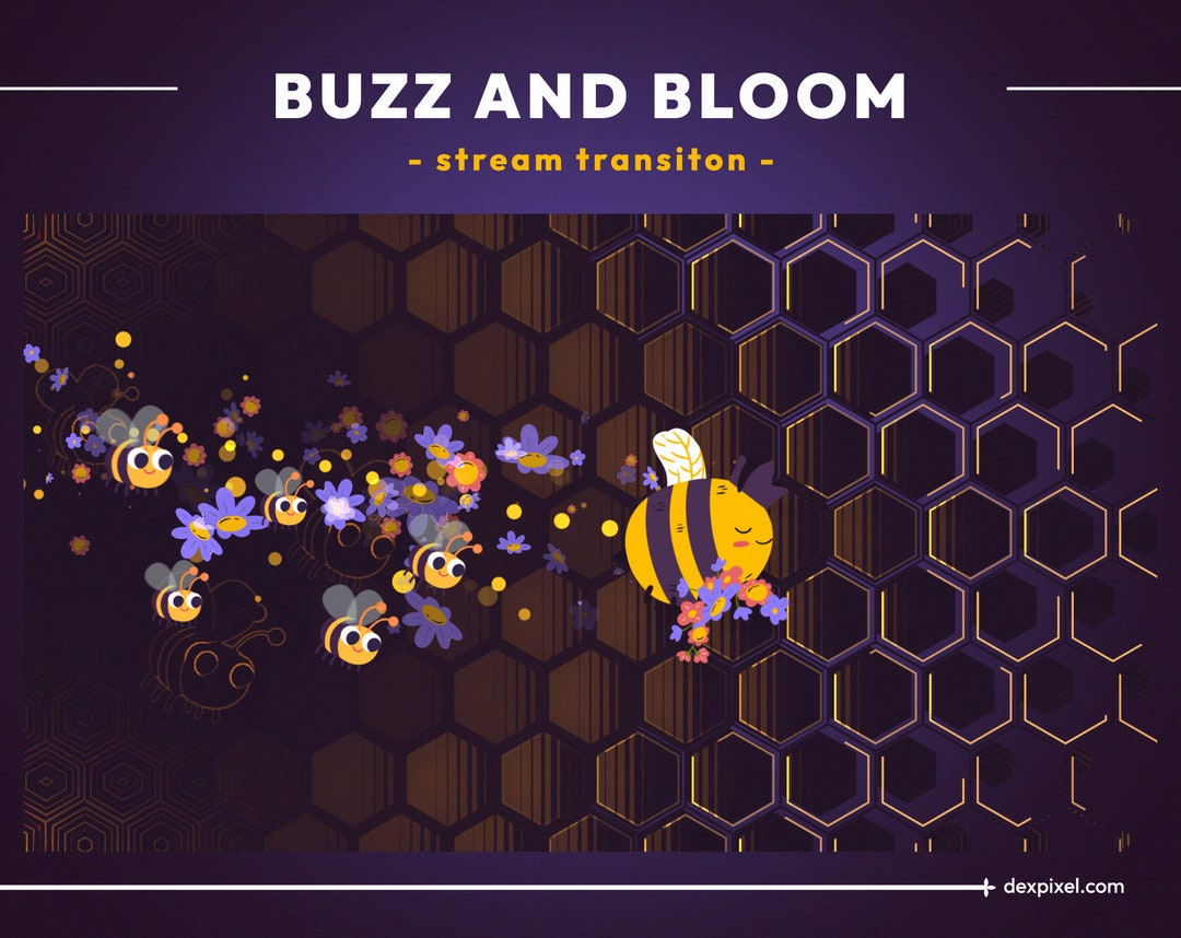 Buzz and Bloom Cute Bees Cartoon Transition | Spring Stream Transition ...