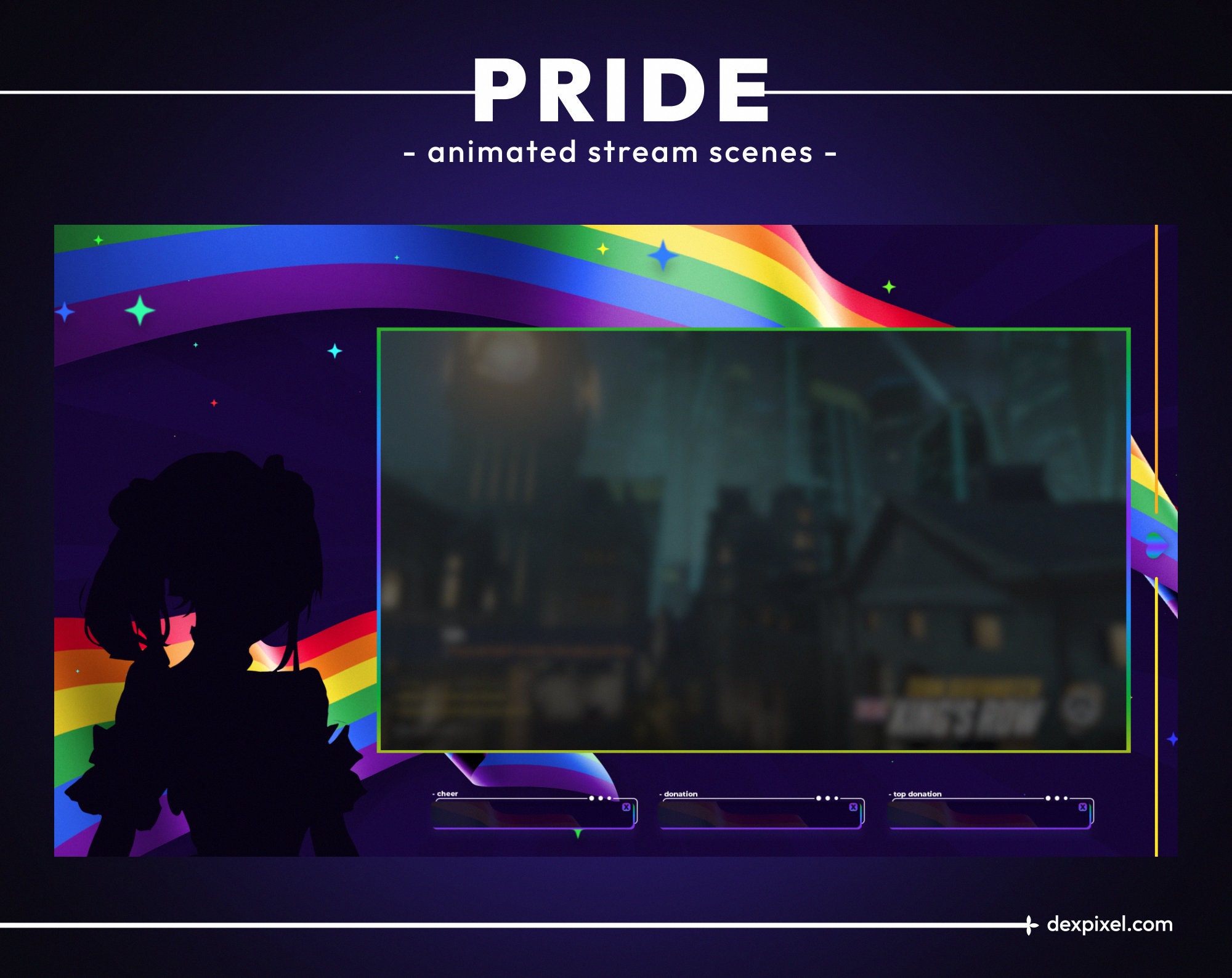 Pride Rainbow Colors Twitch Stream Scenes | Twitch Animated Overlays ...