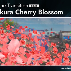 Red Sakura Cherry Blossom Transition. OBS Stinger Animated - Etsy