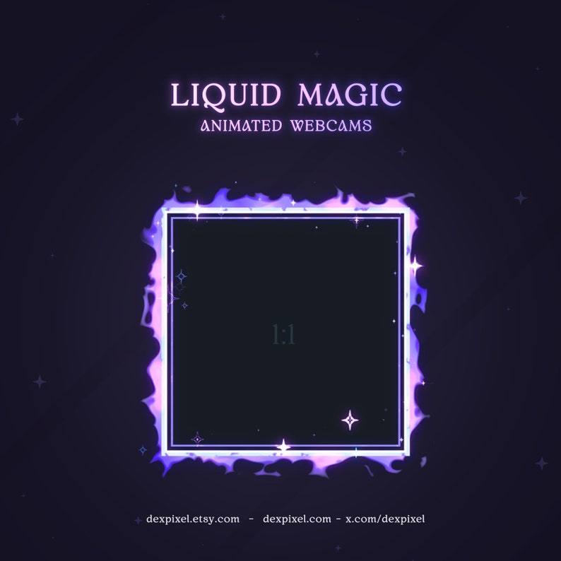 Purple Cute Animated Liquid Magic Stream Webcam | Pastel Twitch Stream ...