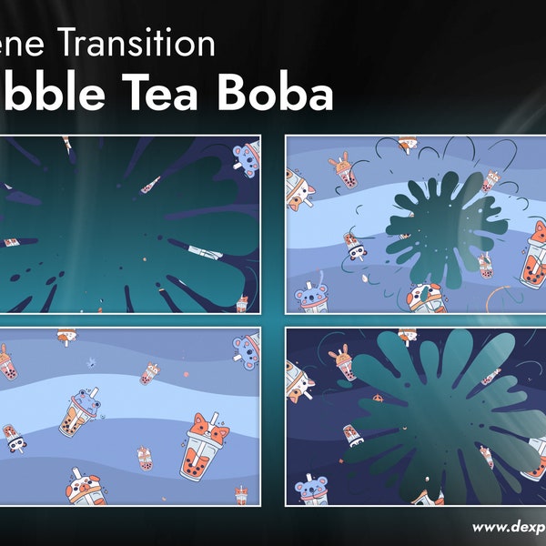 Bubble Tea Animated Print - Etsy UK