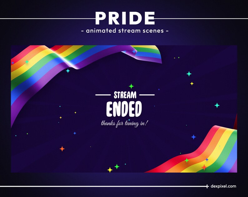 Pride Rainbow Colors Twitch Stream Scenes | Twitch Animated Overlays ...