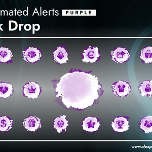 Purple and White Ink Drop Animated Alerts for Streaming on - Etsy