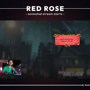 Red Rose Animated Stream Alerts | Twitch Notifications (webm) - Etsy